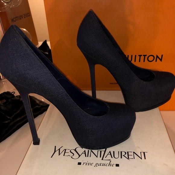 Yves Saint Laurent | Shoes | Ysl 5 Pump Jeans Toronto Blue | Poshmark